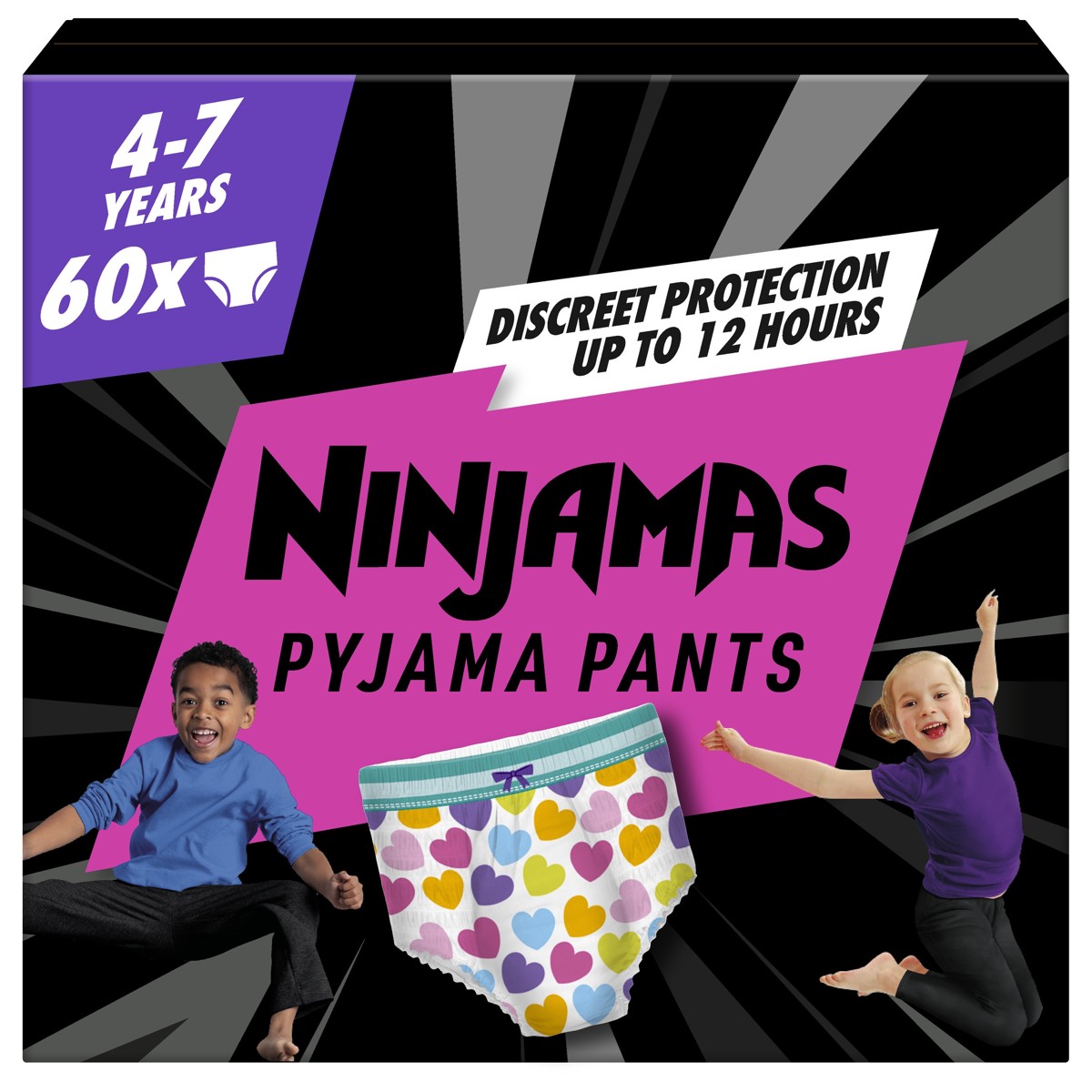 Pampers Ninjamas Pyjama Pants pelene-gaćice (17 – 30 kg) – Heart, 60 ...