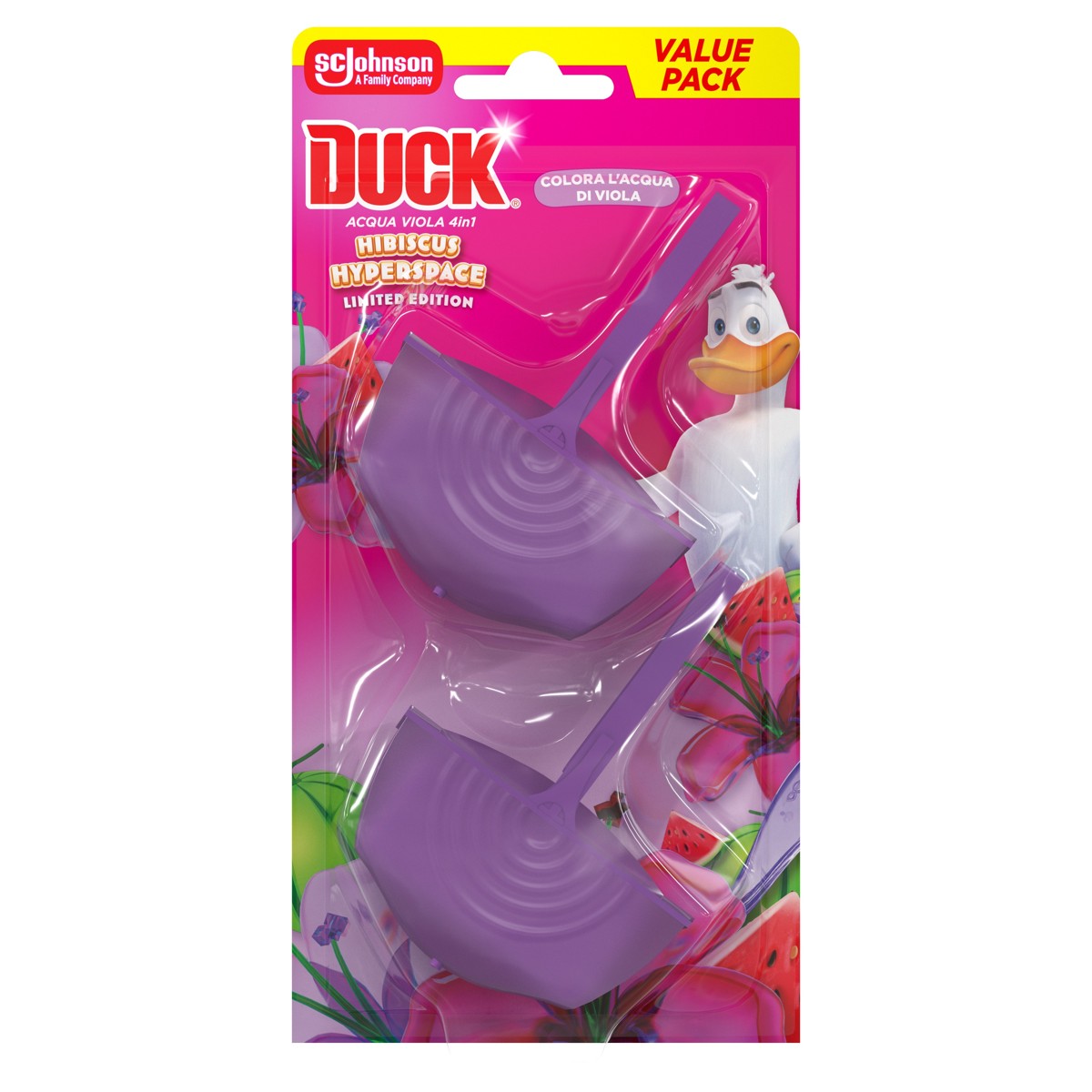 Duck Aqua Purple 4u1 osvježivač za WC školjku - Hibiscus Hyperspace ...